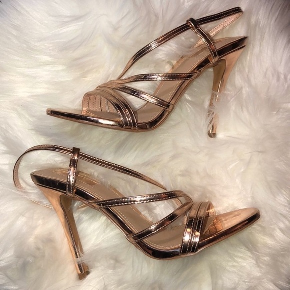 Forever 21 | Shoes | Golden Bronze Heels Strappy Sandals | Poshmark